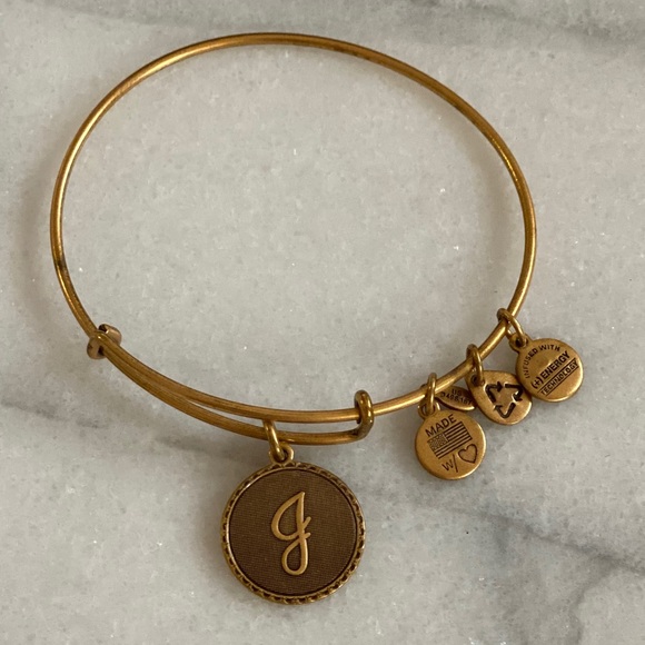 Alex and Ani | Jewelry | Alex And Ani Gold J Initial Bangle | Poshmark